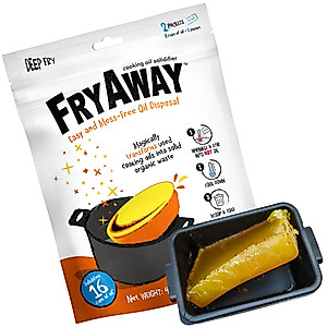 FryAway Deep Fry Waste Cooking Oil Solidifier Powder, 100% Plant-Based Cooking Oil Disposal, Solidifies Up to 8 Cups of Oil per use, (2ct per Package, 16 Cups/4 Liters)