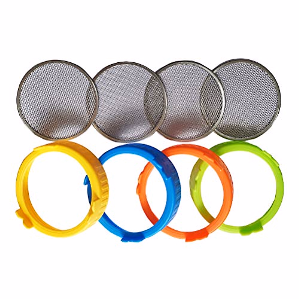 Plastic Sprout Lid,Stainless Steel Split Sprouting Lids for Sprouts Broccoli Alfalfa Mustard Mung Beans (Colorful)