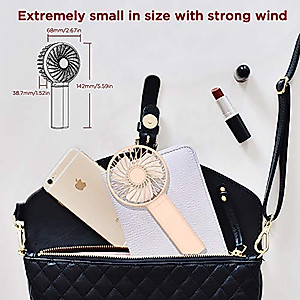OUTXE Funme Mini Makeup Fan 3350mAh Eyelash Fan Portable Fan Handheld Fan USB 3 Settings Small Personal Fan Lightweight for Girls Women