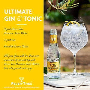 Fever Tree Indian Tonic Water - Premium Quality Mixer - Refreshing Beverage for Cocktails & Mocktails. Naturally Sourced Ingredients, No Artificial Sweeteners or Colors - 200 ML Bottles - Pack of 24