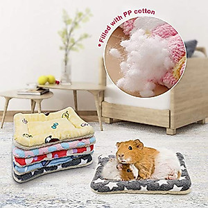 Rypet Small Animal Bed 2PCS - Rabbit Bed House Winter Warm Fleece Sleep Pad for Squirrel Hedgehog Bunny Chinchilla and Other Small Animals, Random Color