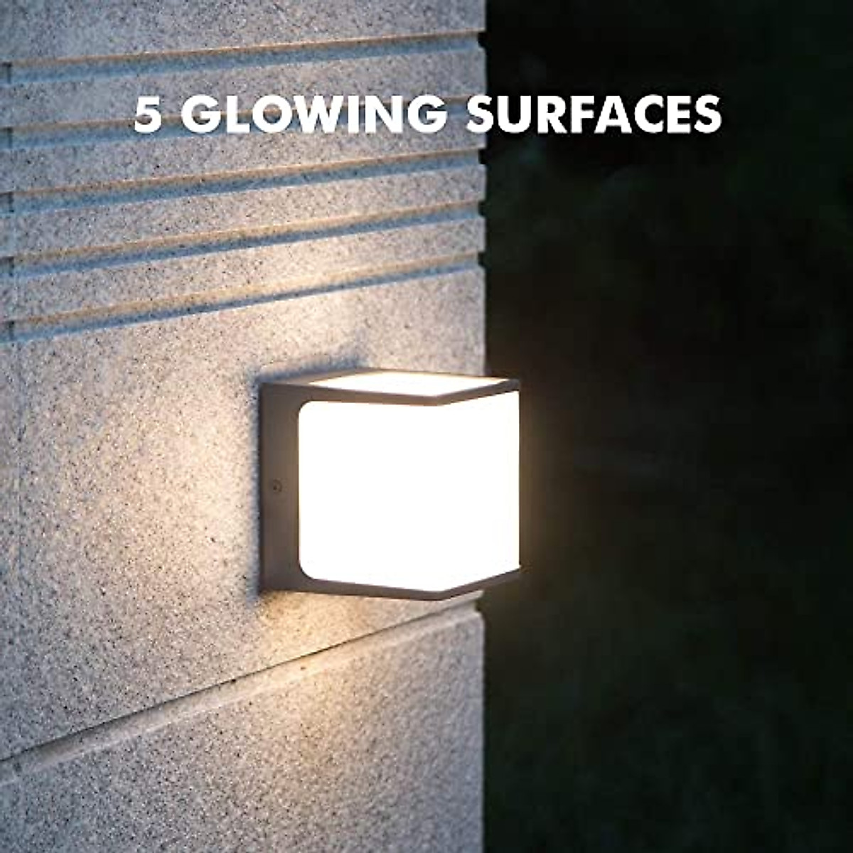 LUTEC 2 Packs TELIN LED Sconces Wall Lighting Indoor Outdoor Wall Light 14.5W Warm White 3000K 1000Lumen with Opal PC Diffuser for Porch, Garage, Garden, Entryway