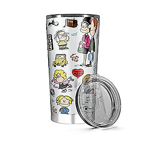 Stainless Steel Insulated Tumbler 20oz 30oz Mafalda Tea And Coffee Her Iced Characters Hot Wine Cold Funny Travel Cups Mugs For Men Women, White