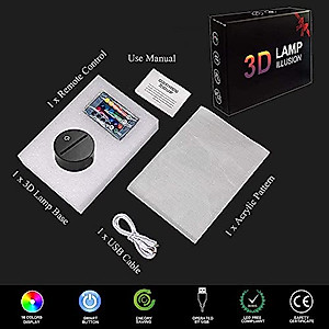 Shark Gifts, Shark Fan 3D Night Light 16 Colors Changing Night Lamp for Kids with Remote Control, 3D Illusion Lamp Birthday Gifts from Age 2 3 4 5 6+ Years for Boys Girls Men Women