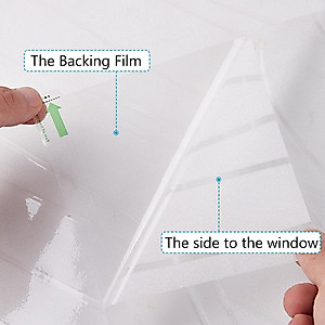 NINETREX Window Privacy Film Frosted Glass Window Film Sticker Decorative Coverings Non-Adhesive Heat Anti-UV for Home Office Living Room,Stripe Patterns，17.5 x 78.7Inches