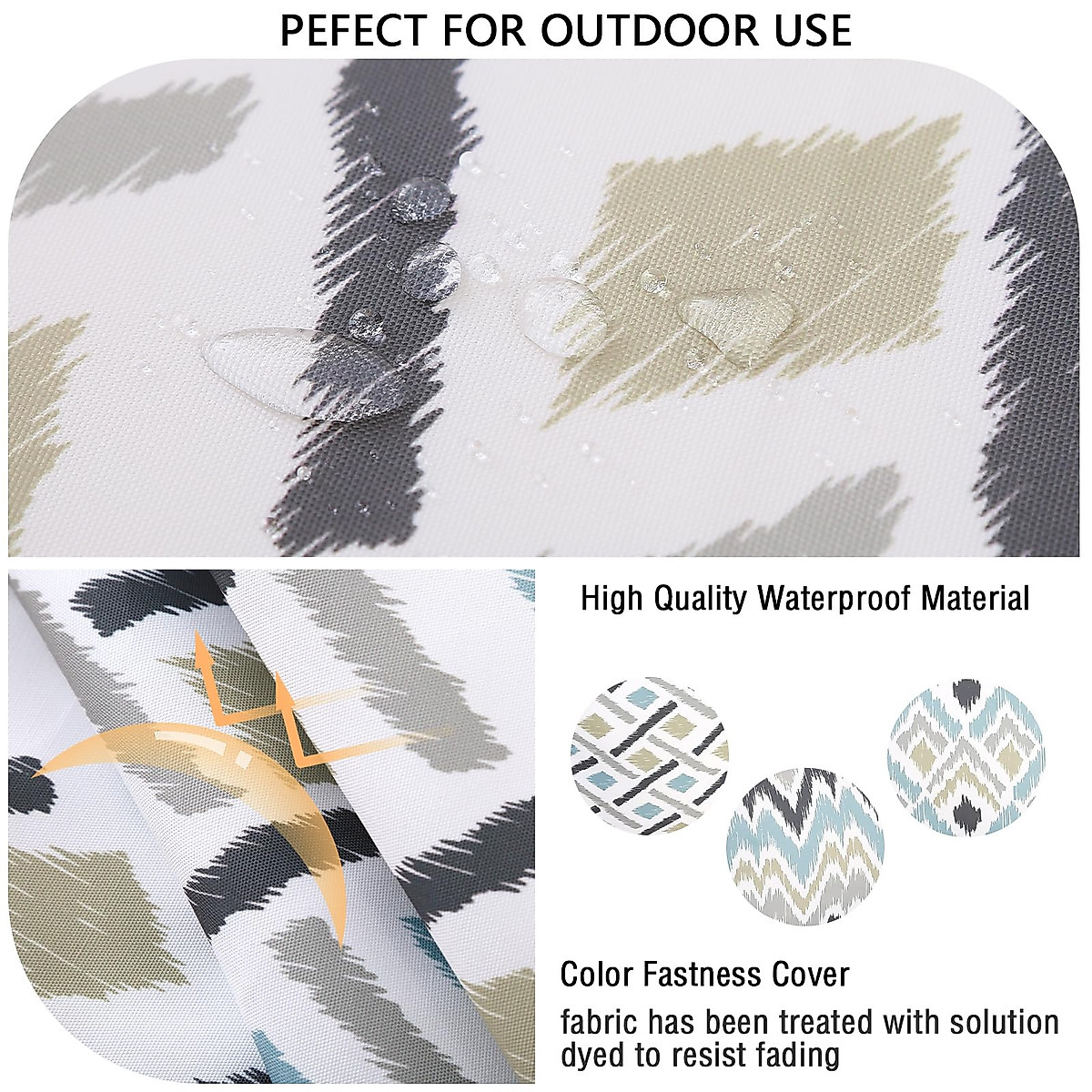 idee-home Outdoor Cushions for Patio Furniture, Outdoor Seat Cushions 24 x 24 with Fade Resistant Waterproof Removable Cover, Deep Seat Replacement Couch Sofa Chair Cushions for Yard Garden