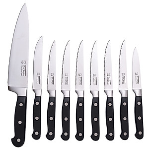 Chef Craft Pro Series Knives, 9 Piece Set, Stainless Steel/Black