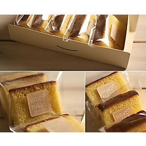 AKOAK 20 Sheets 240 Pcs/Lot Square White Hand Made Stickers Kraft Paper Sticker Labels DIY Handmade Envelopes Stickers and Gift Packaging Bake Decoration Seal Stickers