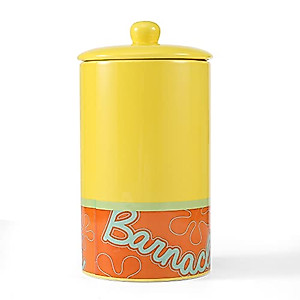SpongeBob SquarePants for Pets Treat Jar | Ceramic Dog Treat Jar with Lid, Dishwasher Safe Spongebob Yellow Dog Food Storage Cylinder | Spongebob Dog Treat Jar 10" x 5", FF16928