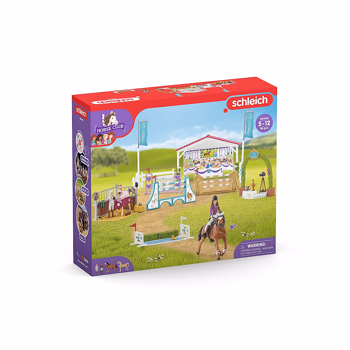 Schleich Horse Club — 86-Piece Friendship Horse Tournament Playset, Horse Playset with Arabian Mare Figurine and 2 Dolls, Horse Toys for Girls and Boys Ages 5+