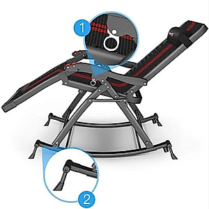 Lightweight Sun Lounger, OutdoorZeroGravity Garden Rocking Chair Folding Recliner Adjustable Sun Lounger Rocker Seat