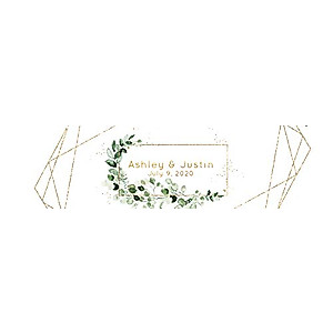 Ivy and Sage with Gold Geometric Shapes Water Bottle Labels