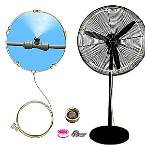 About the Meikelion Outdoor Misting Fan Kit Turn down the hot Simply attach our fan mist ring on the front grill of your existing fan cools the surrounding air temperatures up to 20 degrees. Multipurpose you can use it on courtyard garden indoor outdoor t