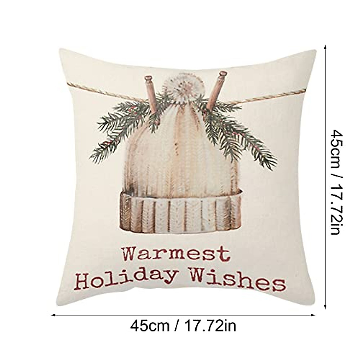 Scceatti Christmas Pillow Covers Set of 4 18x18 in Liene Winter Cushion Cover with Zipper Print Bohemian Toss Xmas Fashion Pillow Cases Protector for Couch Sofa Bed Living Room Decorations Gifts