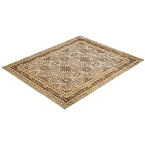 Solo Rugs One of a Kind Hand Knotted Hand Made Wool Traditional Floral Mogul Gray 8 x 10 Area Rug