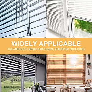 AOOCEEPAW 17 Inches 2 Pieces Blind Wand, Vertical Blinds Replacement Parts, Tilt Wand Replacement, Clear Blind Rod with Hook and Grip, Plastic Blind Opener, Long Window Blind Stick Tilt Rod