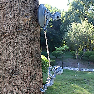 Carchistan Alien Brothers Tree Huggers Decorations Tree Sculptures - Aliens Climbing Rope for Garden Outdoor Whimsical Tree Statues - 2pcs Dreamy Garden Yard Art Decoration Ornaments
