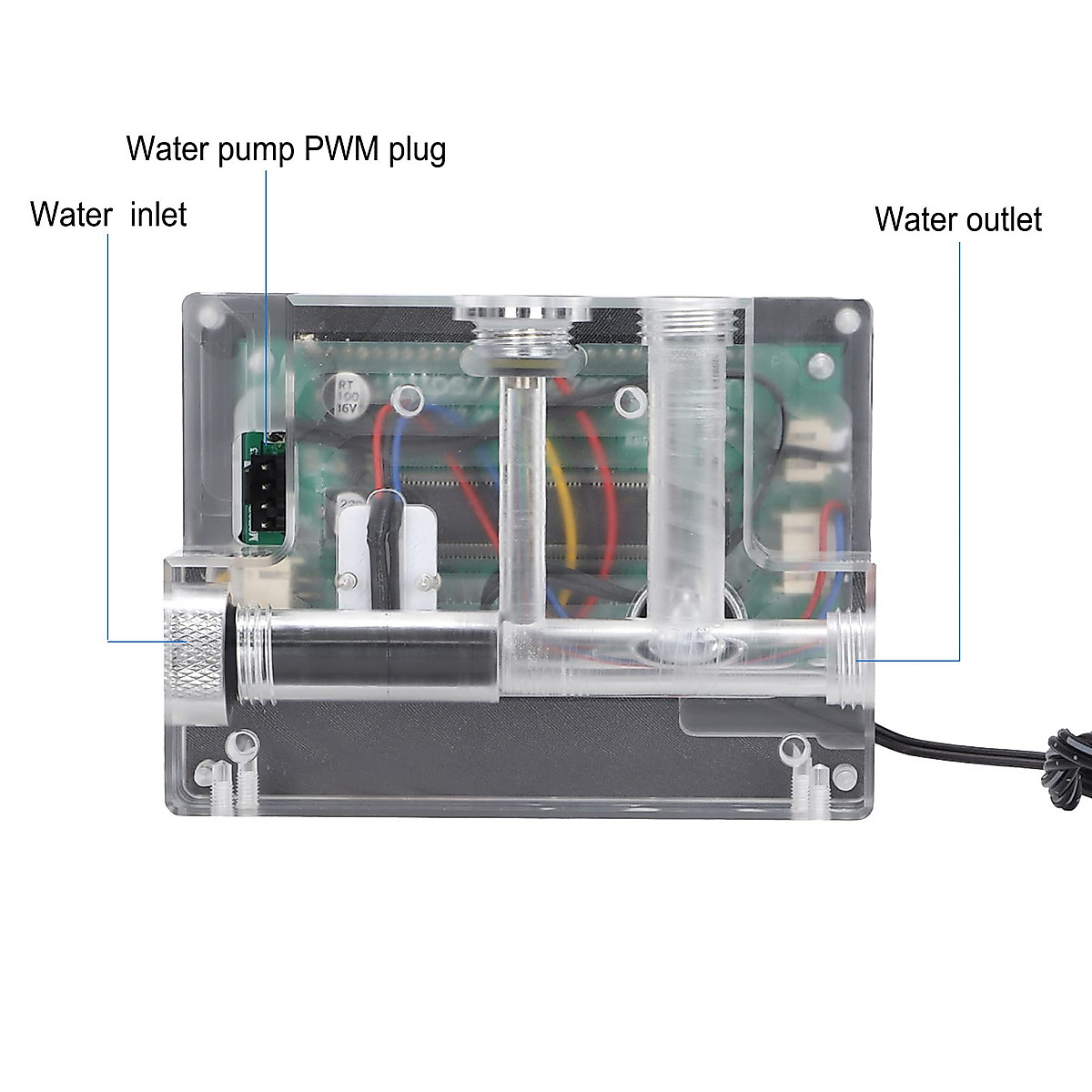 Zunate Water Cooling Temperature Meter, G1/4 Water Cooling Meter Indicator with Digital Screen, Meter Indicator for PC Water Cooling System Waterflow Temperature Monitoring