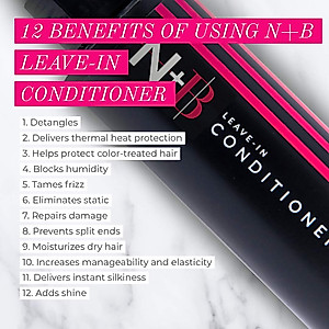 N+B Leave-In Conditioner & Detangler Spray | Curly, Straight, All Hair Types | Deep Moisturizer Repairs Dry Damaged Frizzy Hair | Sulfate, Paraben, & Cruelty-Free