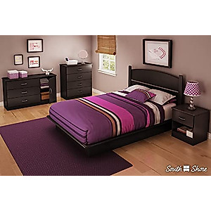 South Shore Libra 1-Drawer Nightstand-Pure Black