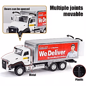 3 Pack City Diecast Semi Trucks Transport Set - Big Toy Garbage Truck, Oil Tanker, & Transport Vehicle Toy with Pull Back Action - 1/50 Scale Metal Collectible Model Alloy Car Vehicles