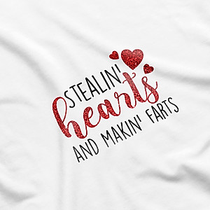 Printique Organic GOTS Certified Baby Onesie Unisex Bodysuit 0-18 months - Stealin' Hearts | Funny Valentine's Day (Stealin' Hearts, 0-3 Months)