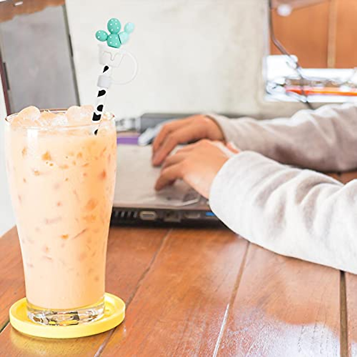 Healifty 4pcs Silicone Straw Tips Cover Reusable Drinking Straw Tips Lids Cute Straw Plugs for Straws