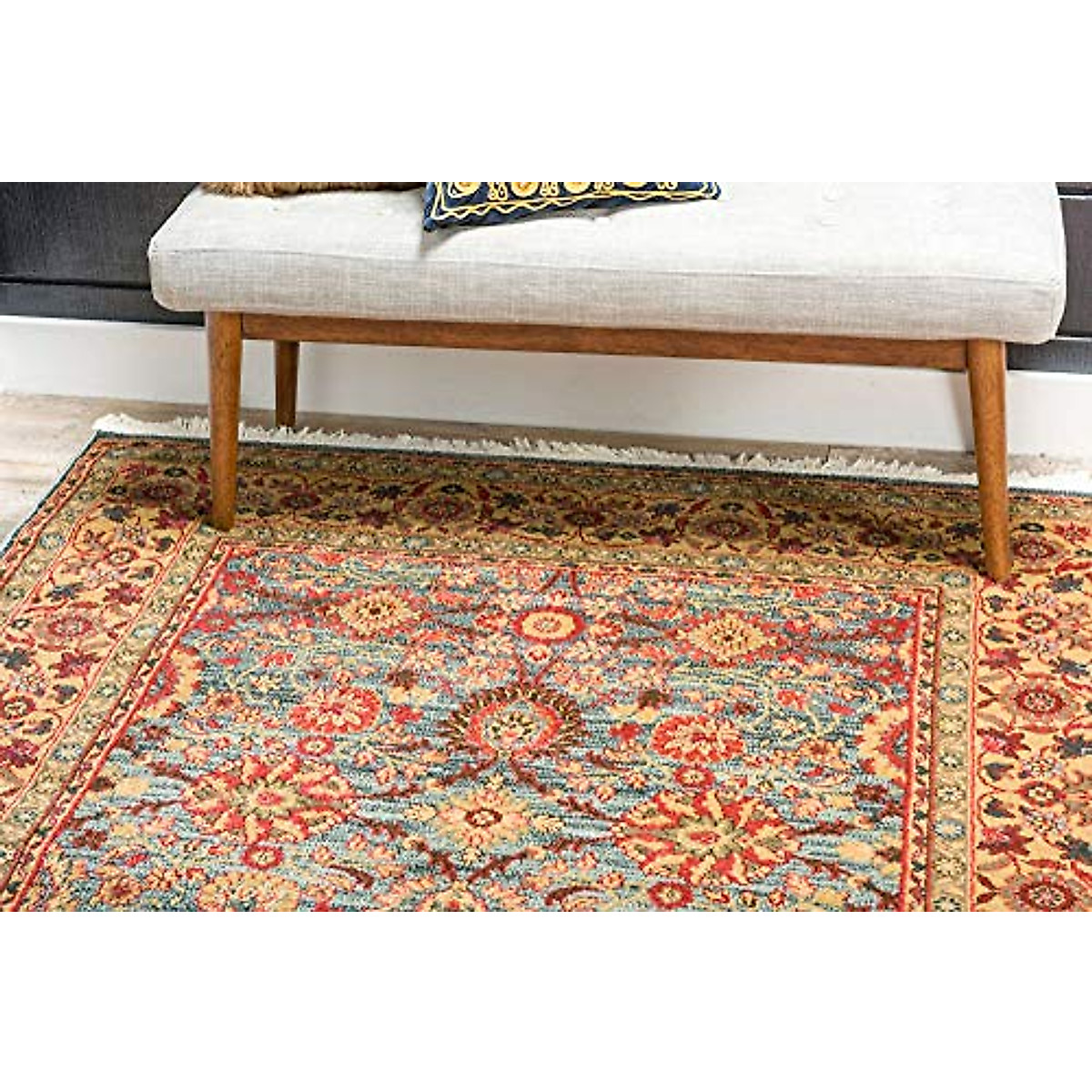 Unique Loom Edinburgh Collection Area Rug - Monroe (9' x 12' 2" Rectangle Blue/Brown)
