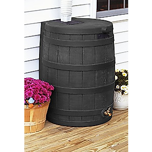 Good Ideas RW50-BLK Rain Wizard Rain Barrel 50-Gallon, Black
