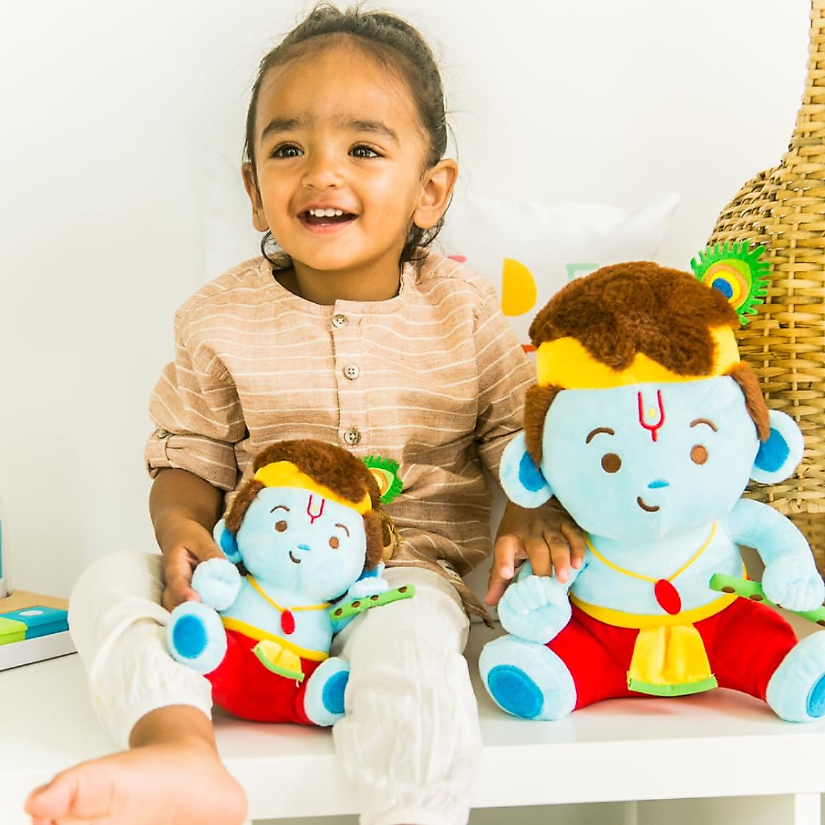 MODI TOYS Baby Krishna (11 inch) Mantra Singing Plush Toy | Ideal for Newborns, Infants, Toddlers, Grandparents | Best for Diwali, Baby Shower, Birthday, Housewarming