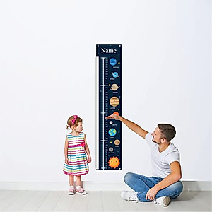 Personalized Kids Canvas Growth Chart, Height Chart, Growth Chart Banner, Planet