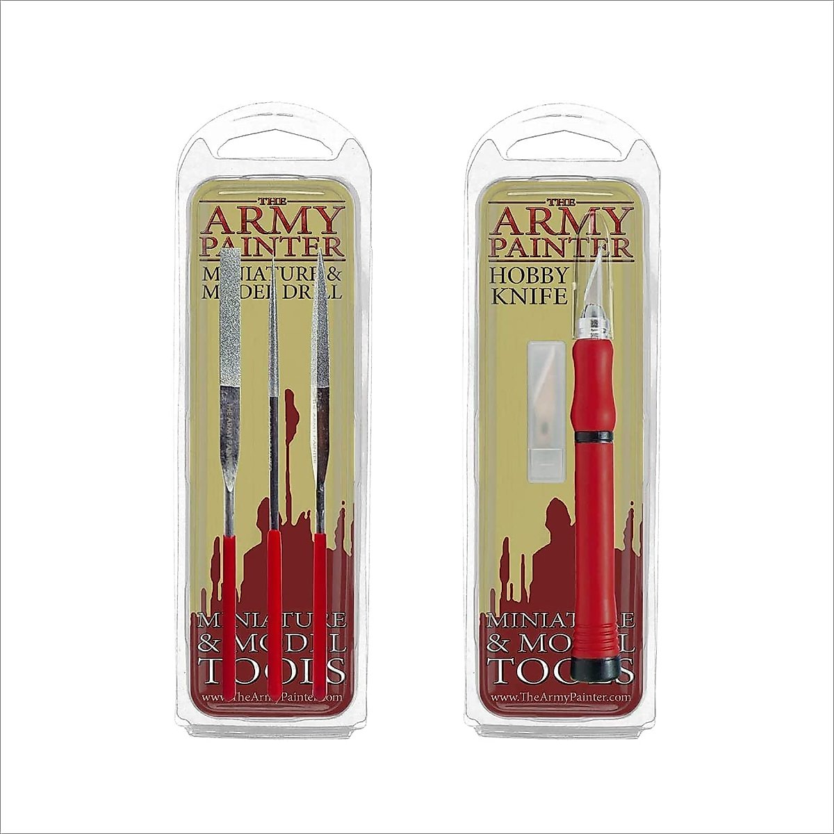 The Army Painter - Stainless Steel Precision Hobby Knife with Soft Grip and 5 Extra Razor-Sharp Scalpel Blades, and Miniature and Model 3-Piece Diamond File Set