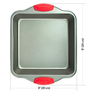 Boxiki Kitchen Non-Stick Steel 8x8 Square Baking Pan Durable, Convenient, and Premium Quality Non-Stick Baking Mold Bakeware.