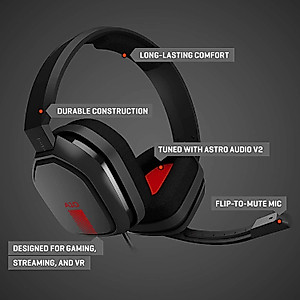 ASTRO Gaming A10 Gaming Headset - Black/Red - PC (Renewed)