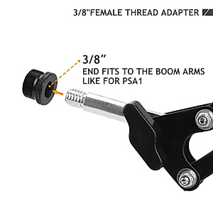 2 Pack Screw Thread Adapter, 5/8" Male to 3/8" Female Mic Screw for Blue Yeti/Blue Snowball/Blue Yeti X Microphone Stand Mount by Frgyee (Black)