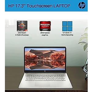 HP 2023 Newest Touchscreen Laptop, 17.3 Inch HD+ Display, AMD Ryzen 5 7530U Processor(Beats i7-1165G7), 16GB RAM, 1TB SSD, Wi-Fi 6, HDMI, Full-Size KB, Webcam, Windows 11 Home, Bundle with JAWFOAL