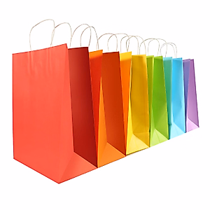 24 Pieces Large Paper Party Favor Gift Bags (13" x 10" x 4.5") with Handle Assorted Colors