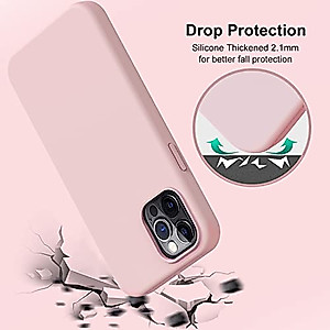 LOVE 3000 Compatible with iPhone 12 Pro Max Phone Case | Thickening Liquid Silicone | Anti-Scratch Microfiber Lining | Full-Body Duty Heavy Protection Case for iPhone 12 Pro Max Women Girls, Pink Sand