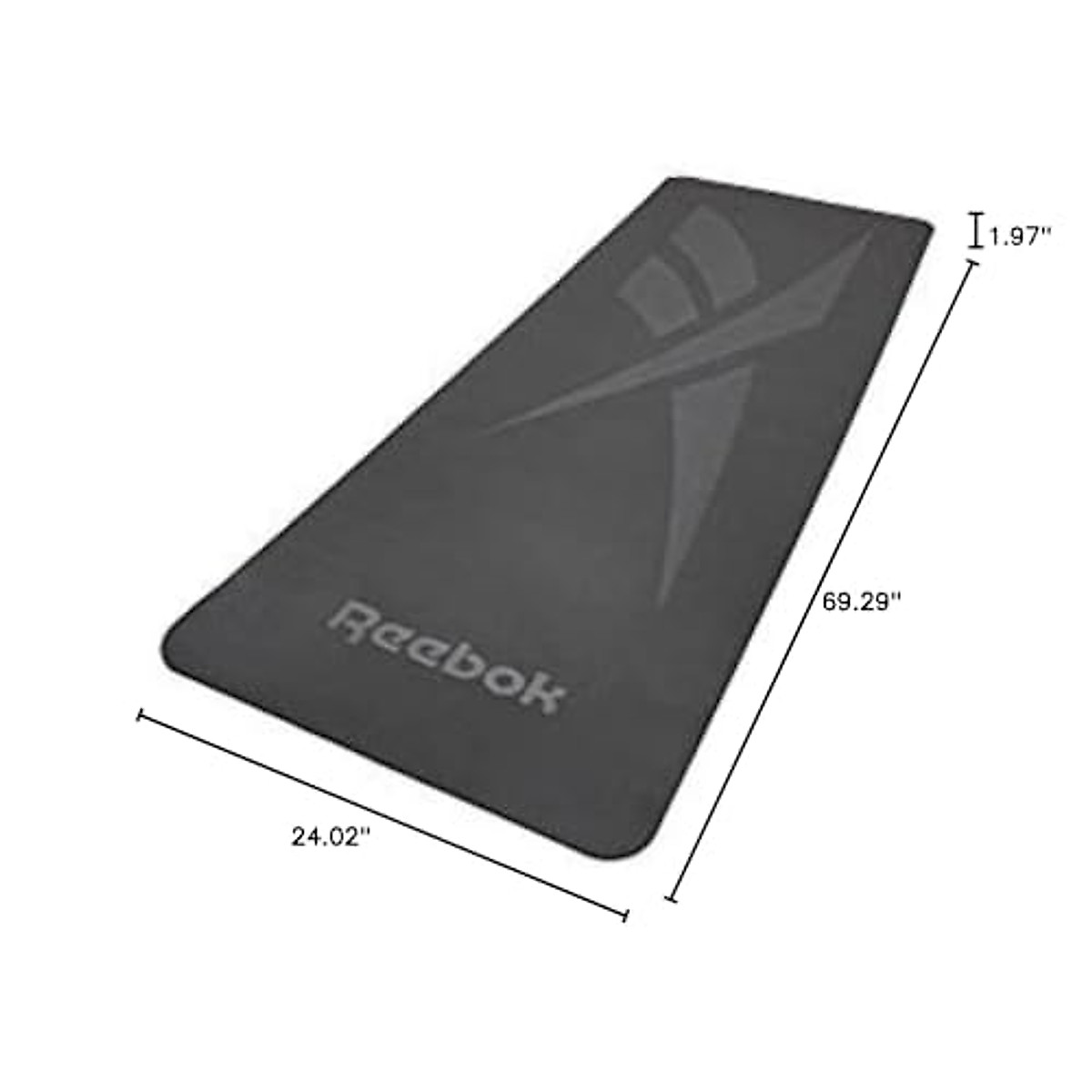 Reebok Yoga Mat - Lightweight, Compact, Rollable, and Cushioned Supportive Workout Mat for Yoga, Pilates, and General Exercise - Non Slip TPE Yoga Mat with Non Slip Texture - 5mm, Black