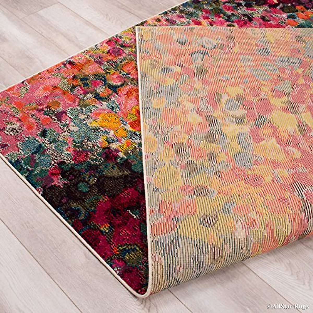 Allstar Multi Color High-Density Soft Geometric Abstract Splatter Designed Area Rug (5' 0" x 7' 0")