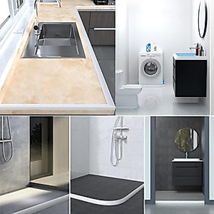 LLHNBBDBBSH Shower Barrier Water Stopper, Shower Water Dam, Shower Threshold Water Barrier Shower Seal Rubber Shower Dam Shower Splash Guard Rubber Bath Seal Strip(80cm)