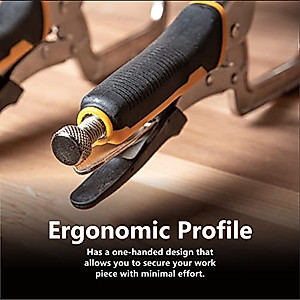 POWERTEC 71744 Quick Release 12” Right Angle Pocket Hole Clamps for Pocket Hole Joint Assembly, Woodworking & Welding, 2 PK