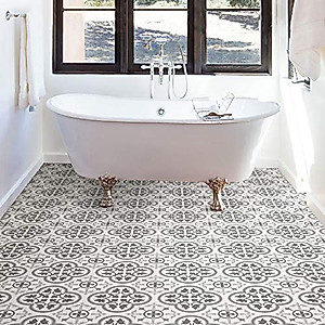 FloorPops FP2953 Remy Peel & Stick Floor Tiles, Grey