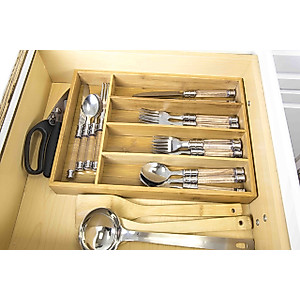 Home Basics Cutlery Tray Holder, Bamboo