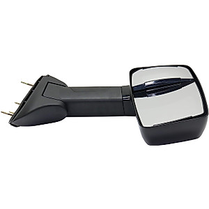 Kool Vue Mirror Set Compatible with 2003-2014 Ford E-150, 2003-2005 E-150 Club Wagon, 1992-2002 E-150 Econoline, Towing, Manual Adjust, Non-Heated, Paintable, Manual Folding, In-housing Signal Light