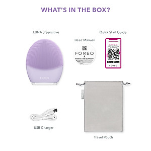FOREO LUNA 3 Facial Cleansing Brush | Sensitive Skin | Anti Aging Face Massager | Enhances Absorption of Facial Products | For Clean & Healthy Face Care | Simple & Easy | Waterproof