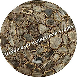 42" Inch Wild Agate Table Top, Agate Table, Round Agate Table, Brown Agate Table, Agate Side Table Top, Turkish Agate, Piece Of Conversation, Family Heir Loom