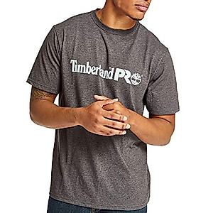 Timberland PRO Men's Base Plate Short Sleeve T-Shirt with Chest Logo, Dark Charcoal Heather, XXL