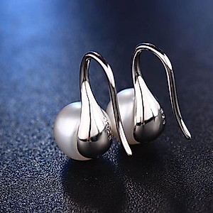 HUGE TOMATO AAA Freshwater Pearl Drop Earrings 8-9mm Sterling Silver and 14k Gold Real Pearl Earrings