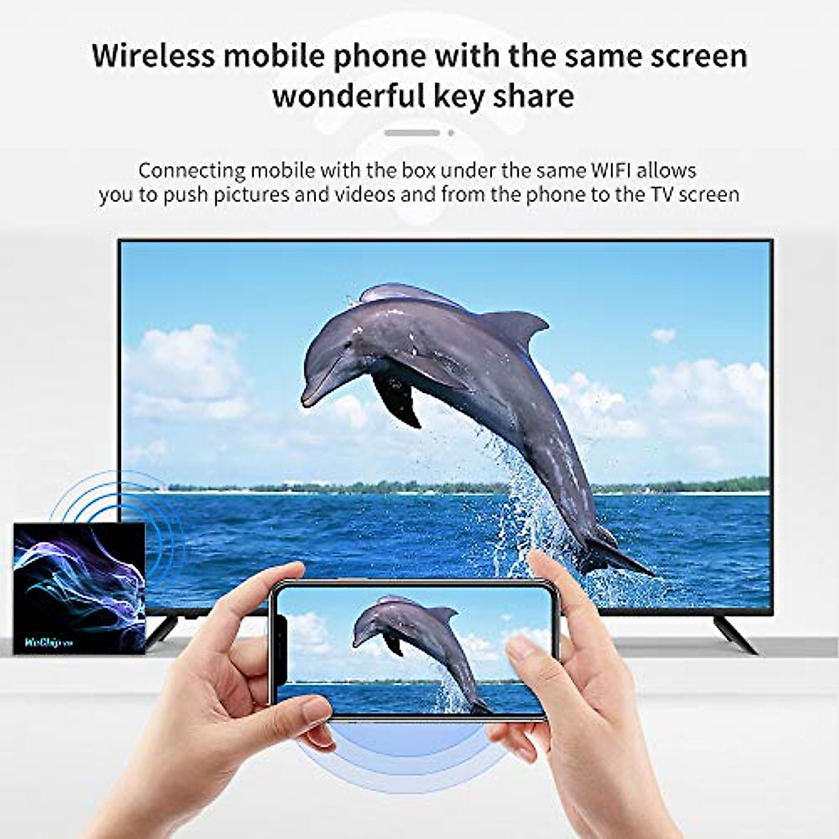 Android 10.0 TV Box,Android TV Box 4GB RAM 32GB ROM with Quad-Core 64bit,Supports 2.4G/5GHz Dual WiFi/BT5.0/ 6K/4K Ultra HD/3D/ H.265 Smart Android TV Box with Backlic Keyboard